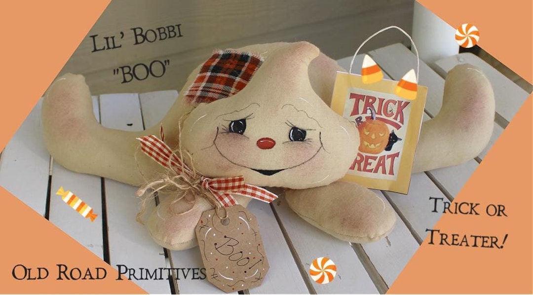 Primitive Ghost Goblin Pattern Lil' Bobbi "boo" PDF Sewing Halloween ...