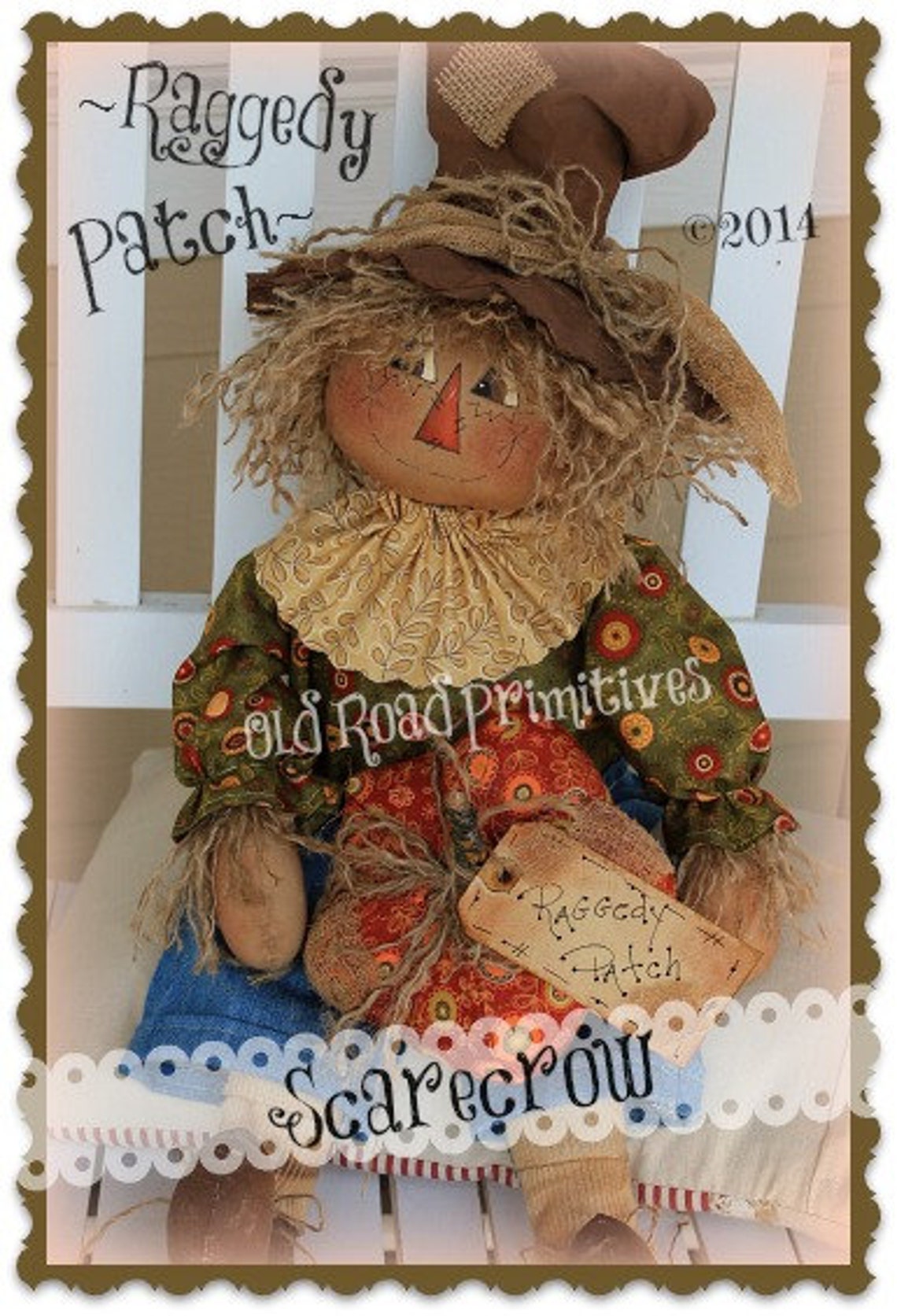 Primitive Scarecrow Pattern Raggedy Patch Fall Halloween | Etsy