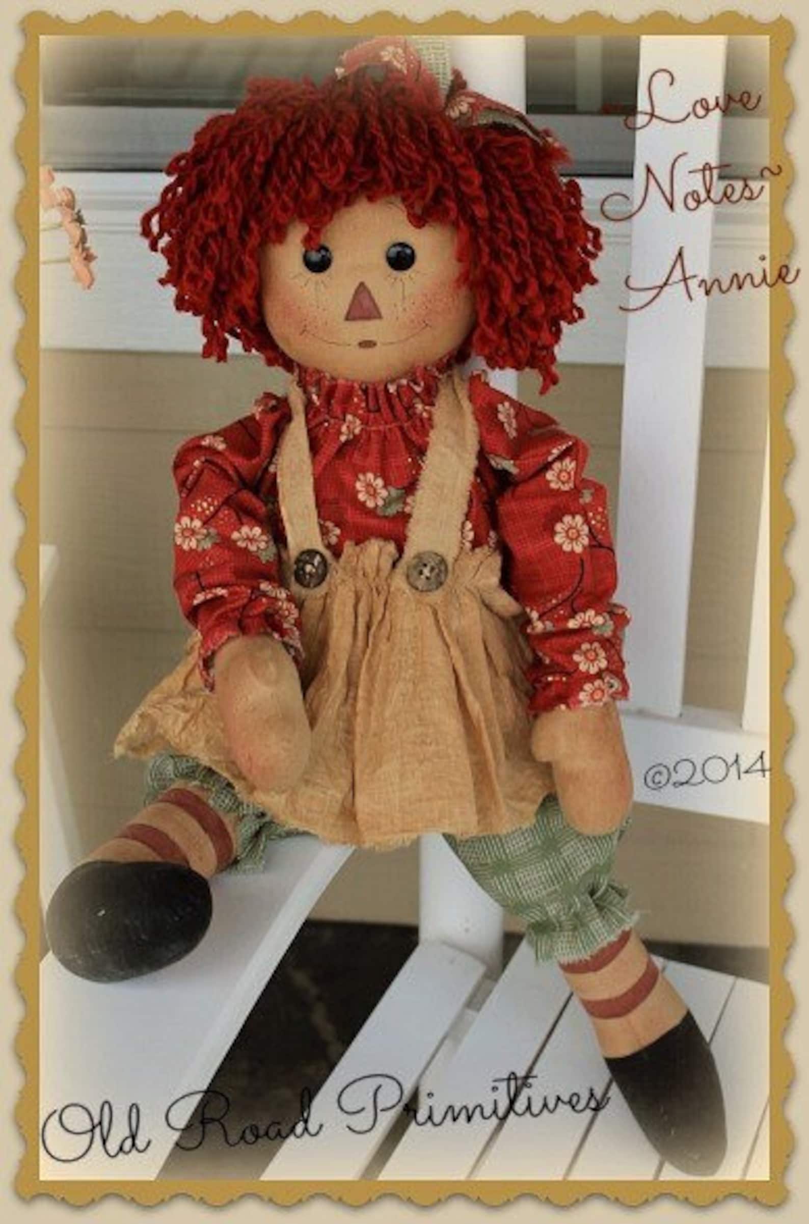 Primitive Raggedy Ann Pattern Love Notes Annie Raggedy Ragdoll - Etsy