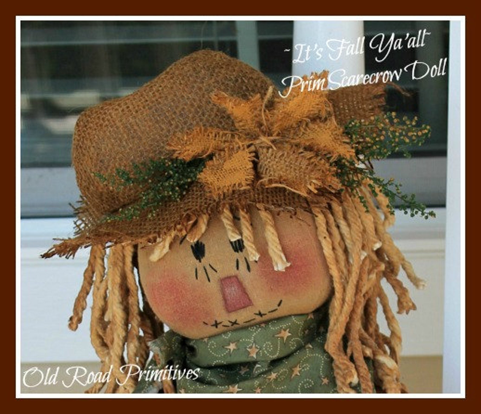 Primitive Scarecrow Pattern It's Fall Ya'all Prim Scarecrow Raggedy ...