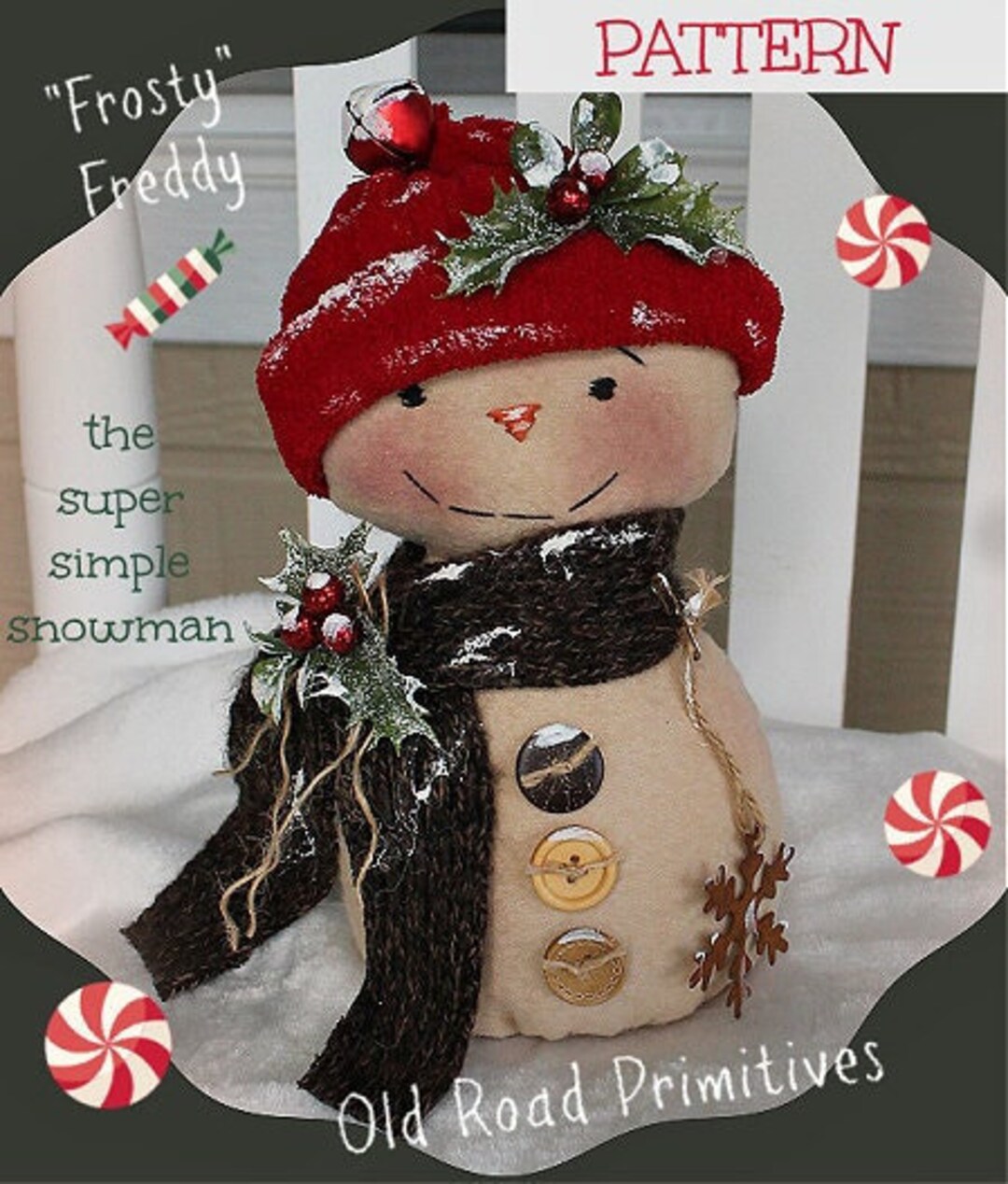 Primitive Snowman Pattern Frosty Freddy Snowman PDF Craft - Etsy
