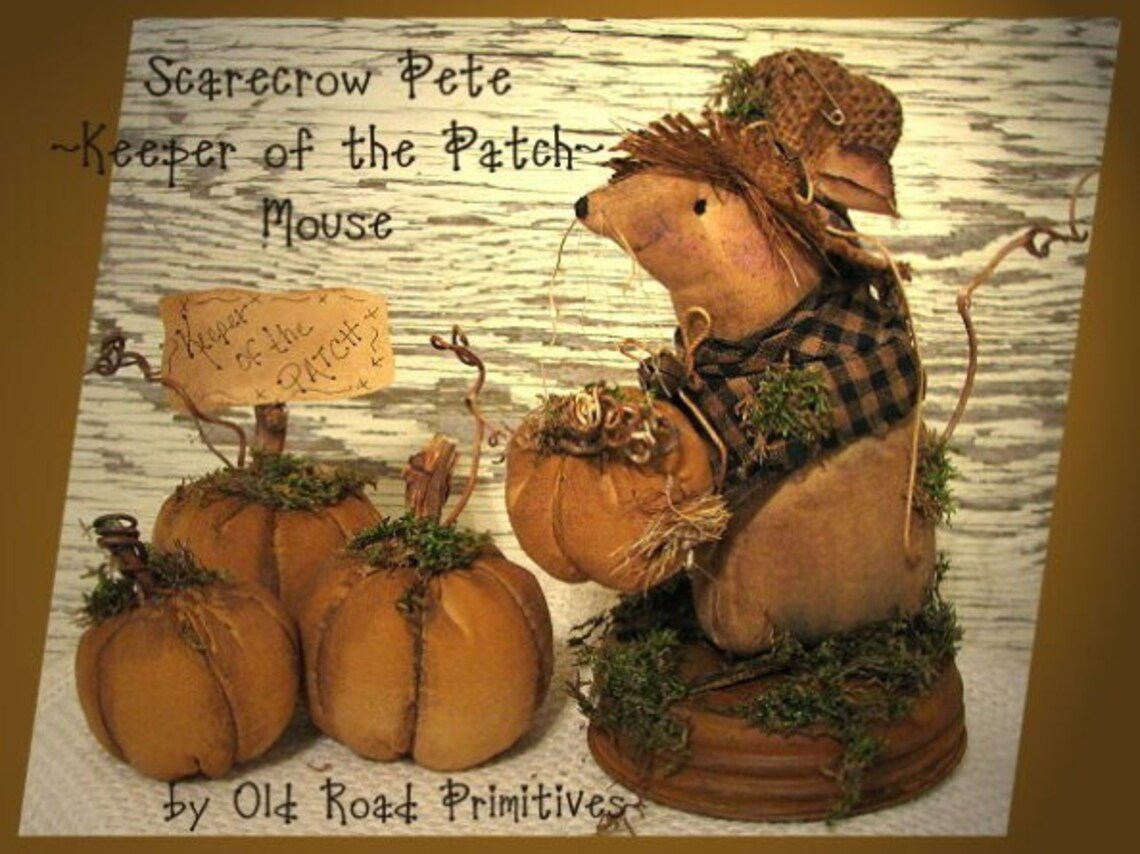 Primitive Mouse Pattern Scarecrow Pete Keeper of the Patch - Etsy