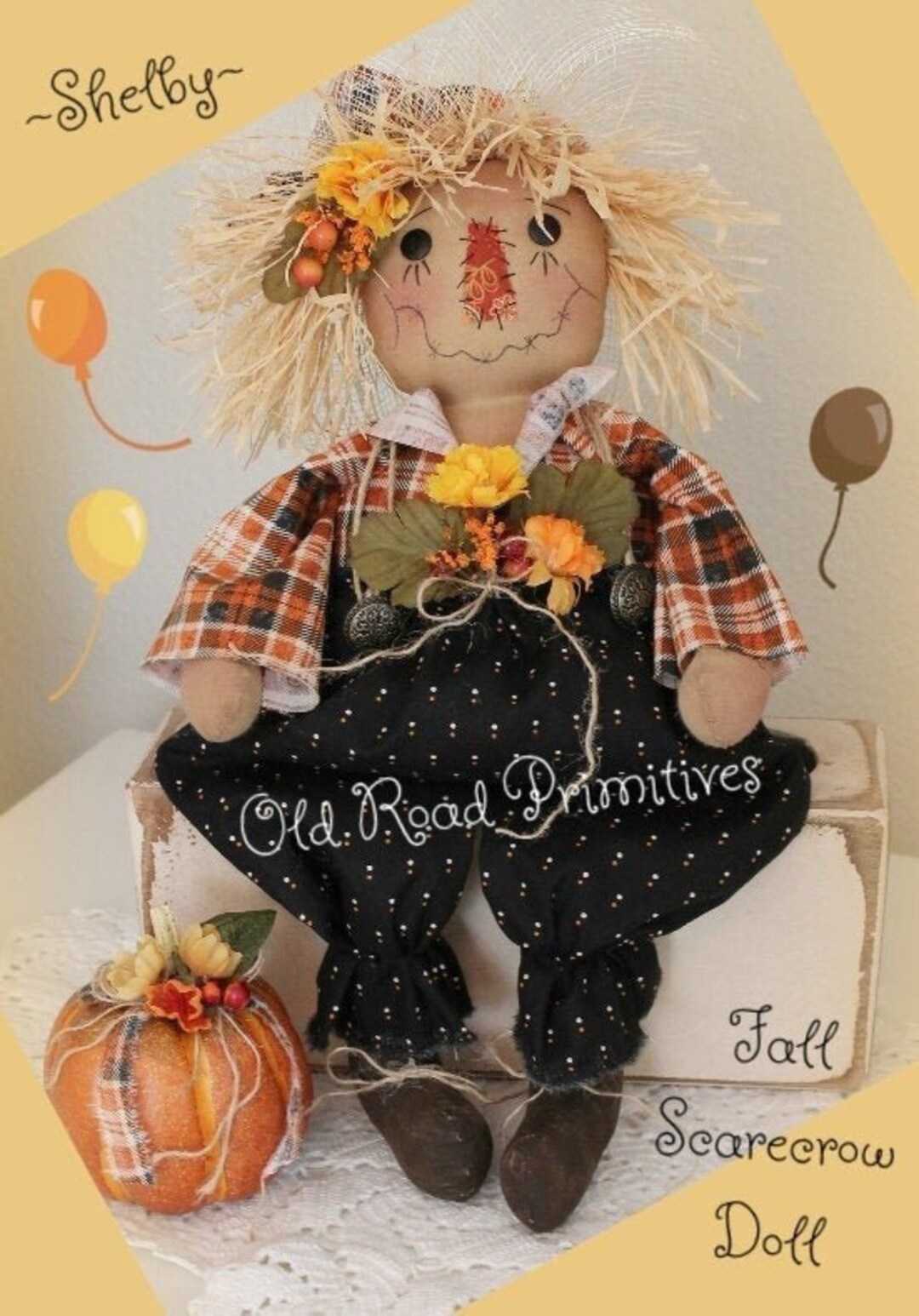 Primitive Scarecrow Pattern Shelby the Fall Scarecrow Doll PDF Sewing ...