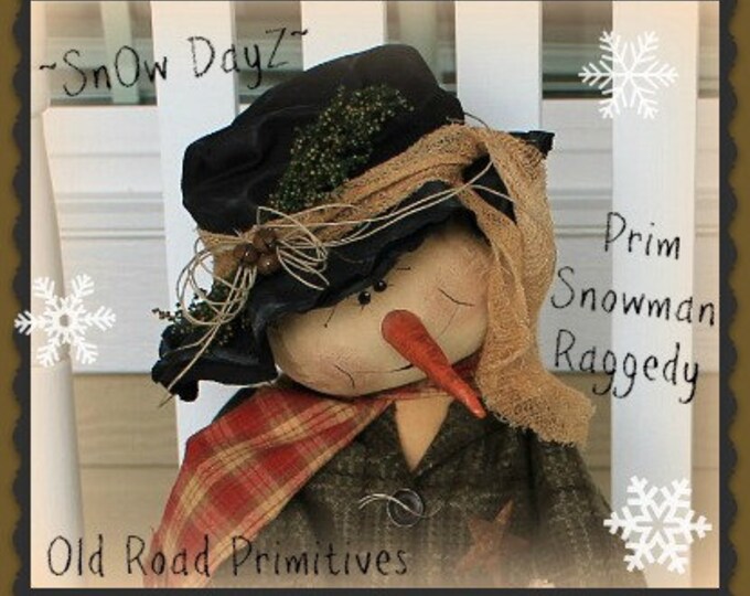 Primitive Standing Snowman Reed EPATTERN - Etsy