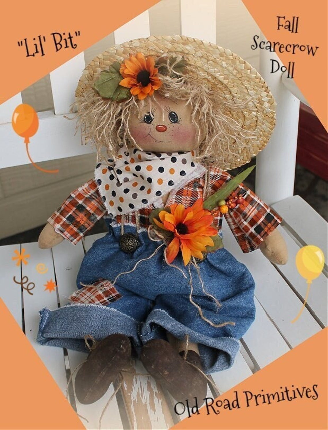 Primitive Fall Scarecrow Doll Pattern Lil' Bit Ragdoll Pattern PDF ...