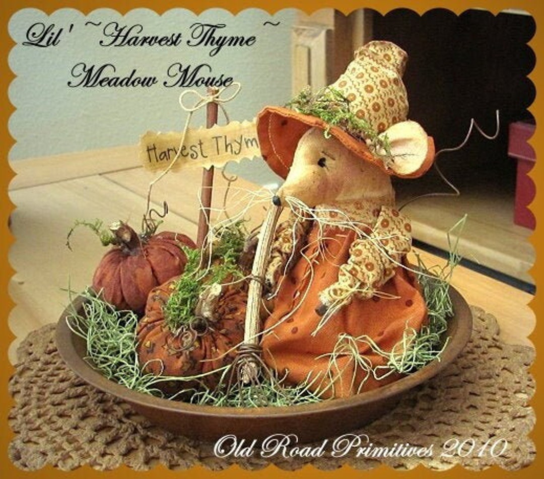 Primitive Mouse Pattern Lil' Harvest Thyme Meadow Mouse N' Pumpkins ...