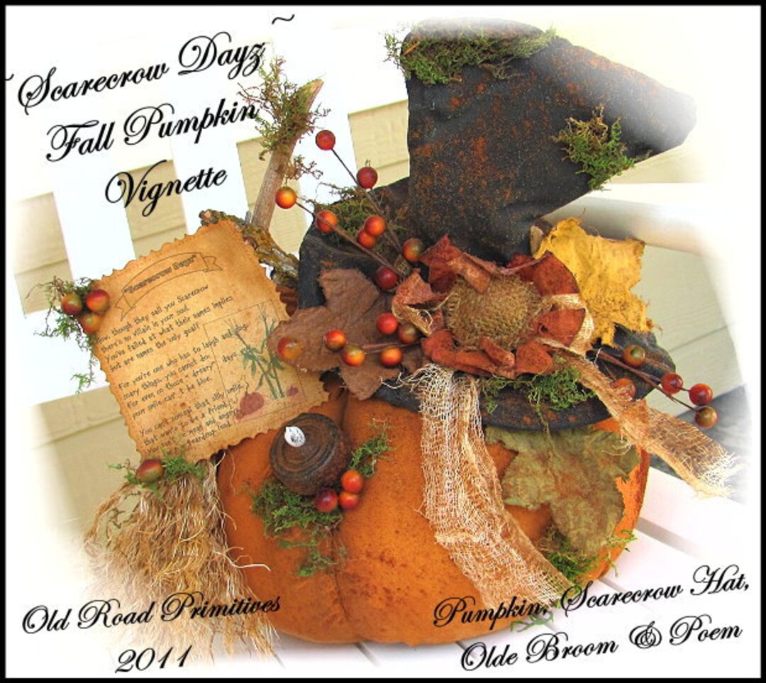 Primitive Scarecrow Pattern Scarecrow Dayz Fall Pumpkin Vignette PDF ...