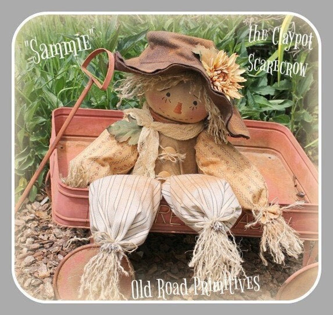 Primitive Scarecrow Pattern Sammie the Prim Claypot Scarecrow Fall PDF ...
