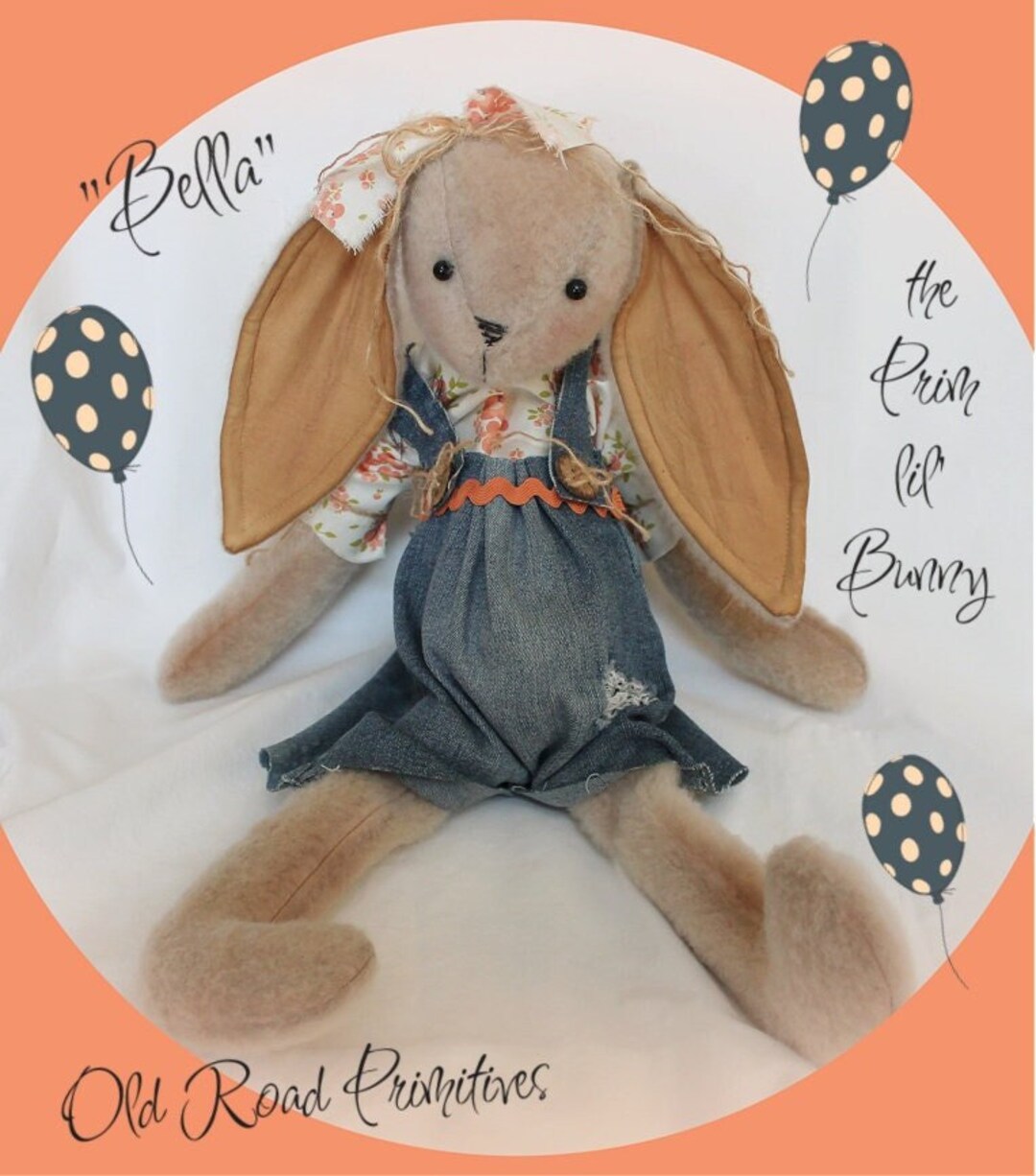 Primitive Bunny Pattern Bella the Prim Lil' Bunny PDF Sewing Easter ...