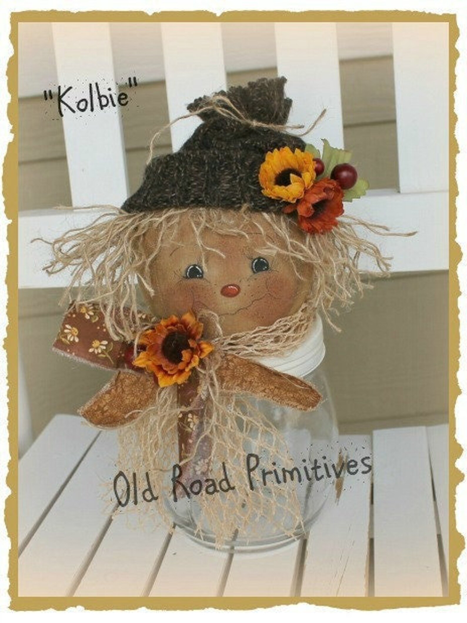 Primitive Scarecrow Pattern Kolbie the Candy Jar Scarecrow PDF - Etsy