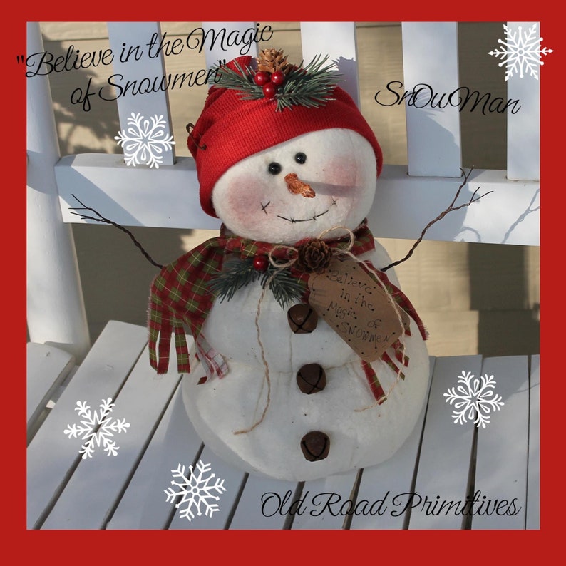 Primitive Snowman Pattern Believe in the Magic of Snowmen PDF Sewing ...
