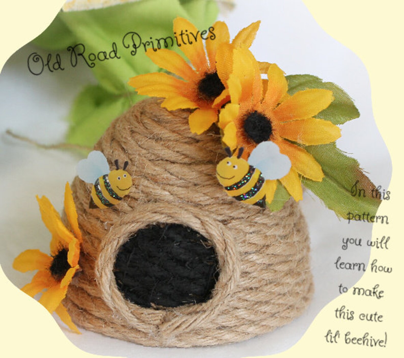 Bee Happy Sunflower Dolly & Beehive Pattern Raggedy, Ragdoll, PDF ...