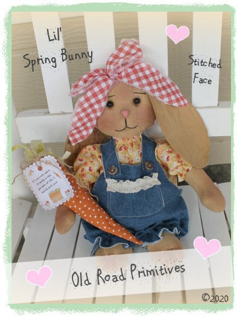 Primitive Bunny Rabbit Pattern Lil' Spring Bunny PDF - Etsy