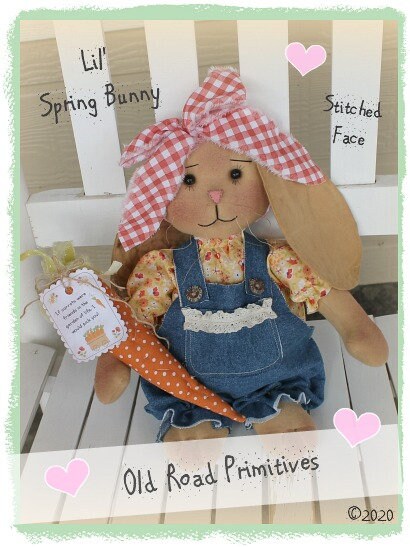Primitive Bunny Rabbit Pattern Lil' Spring Bunny PDF - Etsy