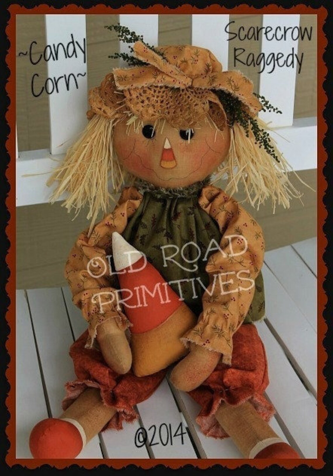 Primitive Scarecrow Pattern Candy Corn Scarecrow Raggedy Fall Halloween ...