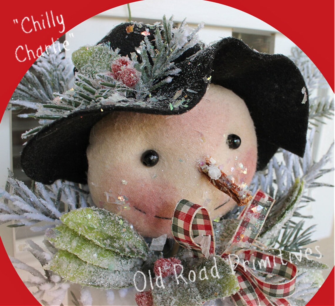 Primitive Snowman Pattern Chilly Charlie Snowman N' Mitten Instant ...