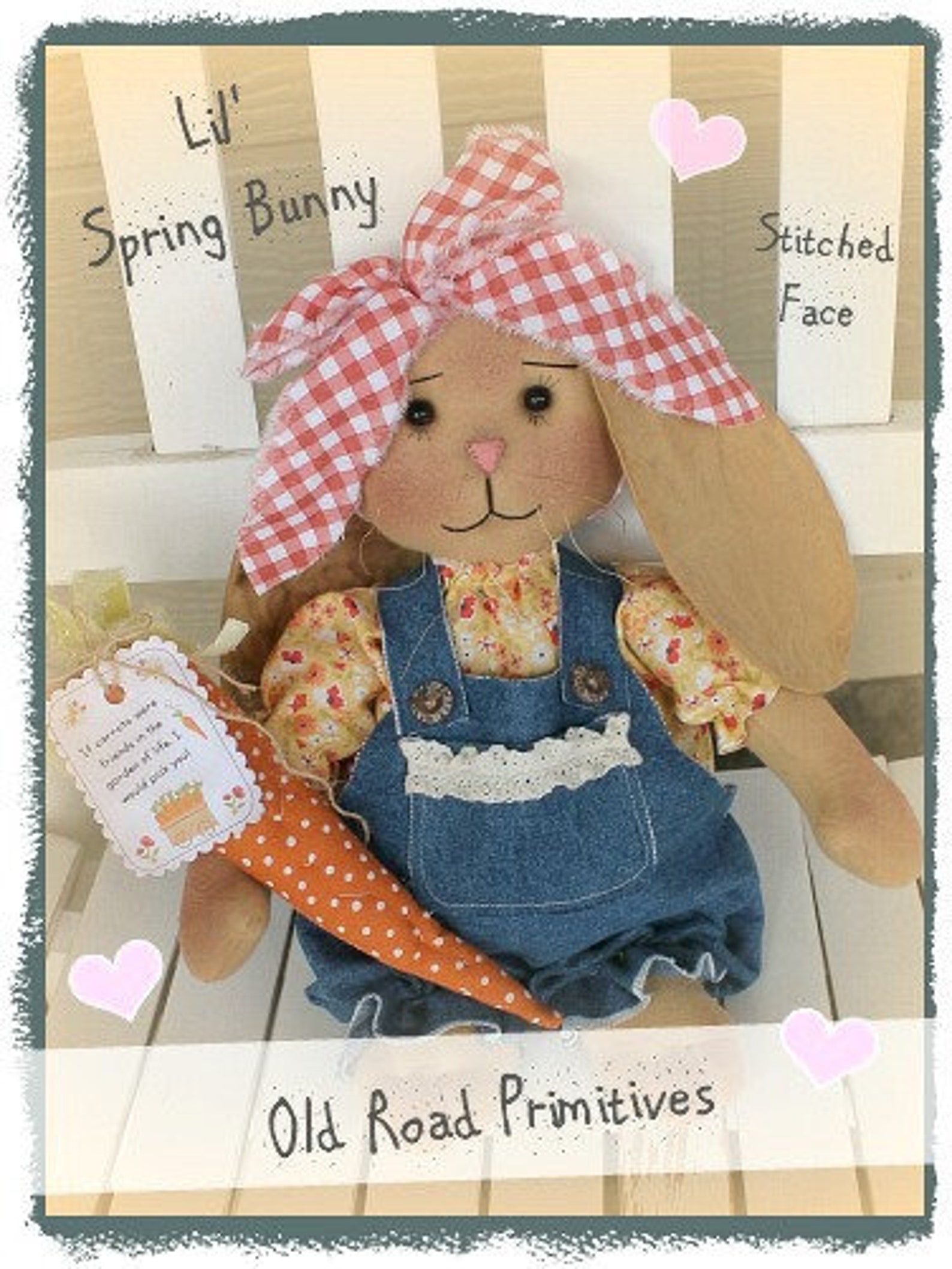 Primitive Bunny Rabbit Pattern Lil' Spring Bunny PDF - Etsy