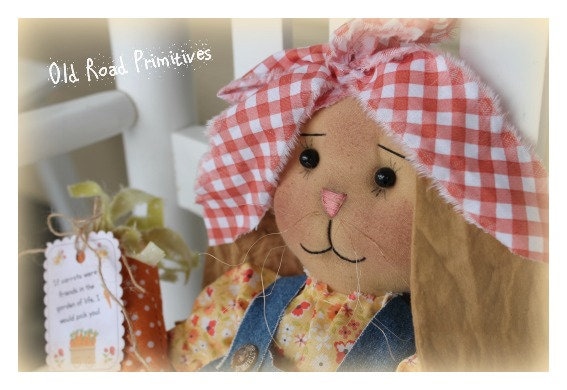 Primitive Bunny Rabbit Pattern Lil' Spring Bunny PDF - Etsy