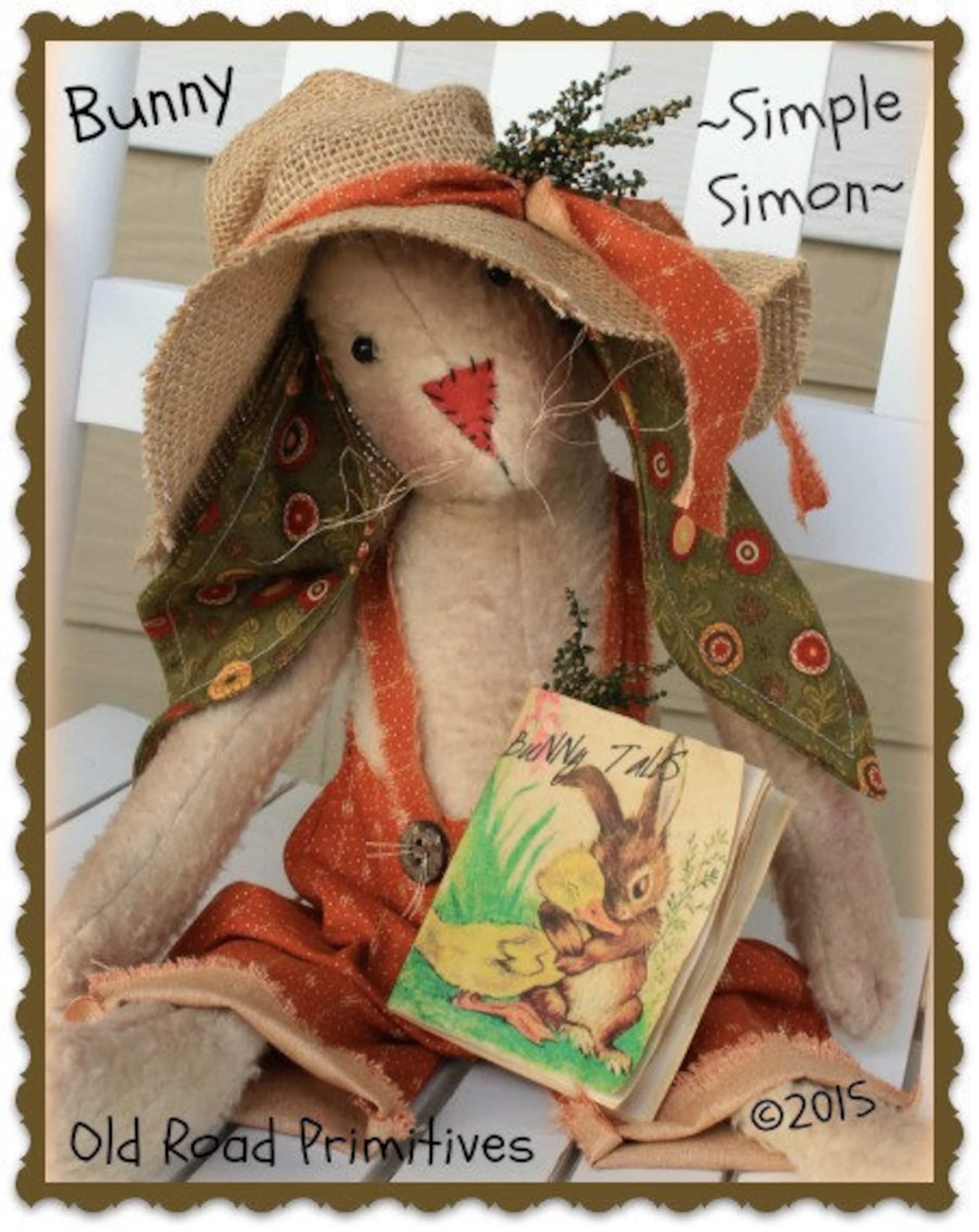Primitive Bunny Rabbit Pattern Simple Simon Bunny PDF Sewing - Etsy
