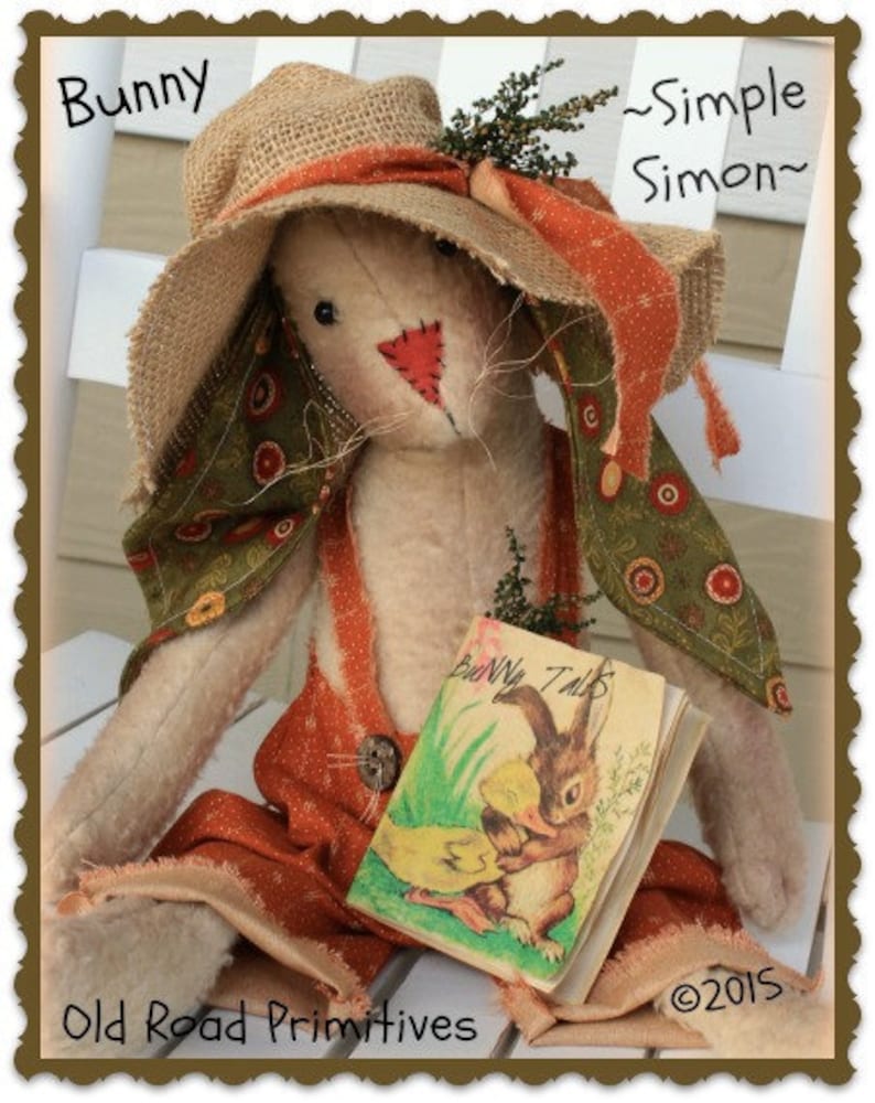 Primitive Bunny Rabbit Pattern Simple Simon Bunny PDF Sewing - Etsy