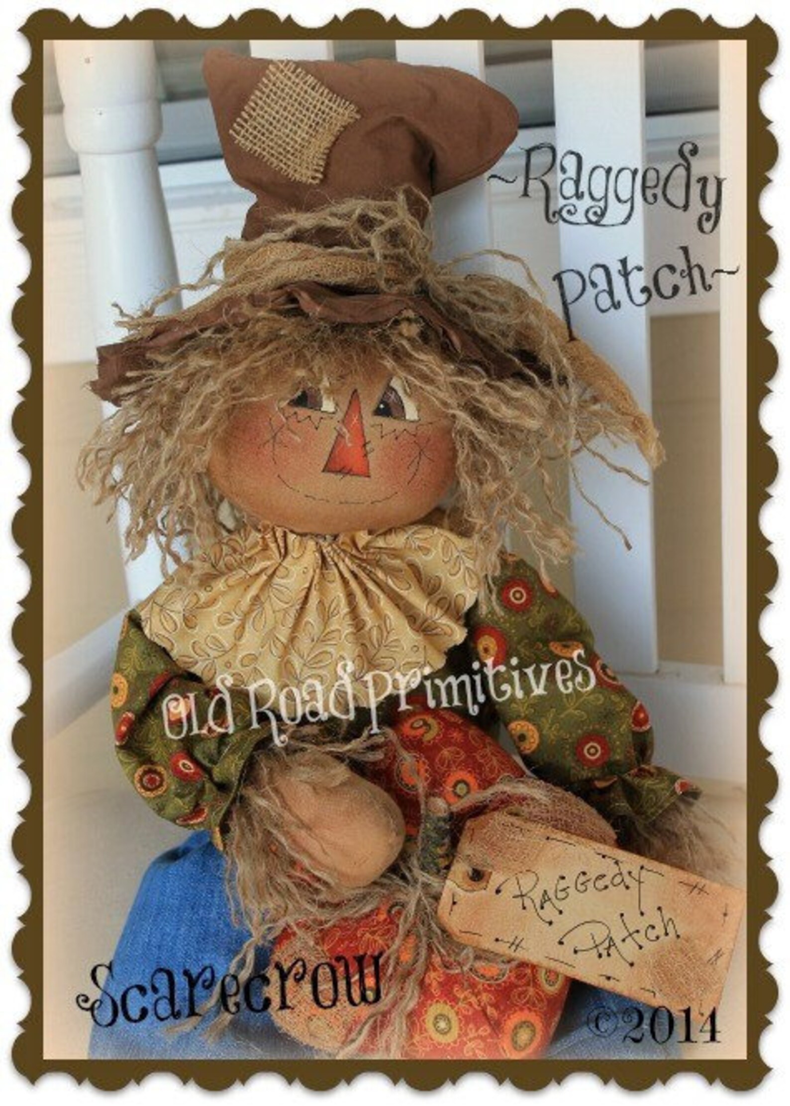 Primitive Scarecrow Pattern Raggedy Patch Fall Halloween | Etsy