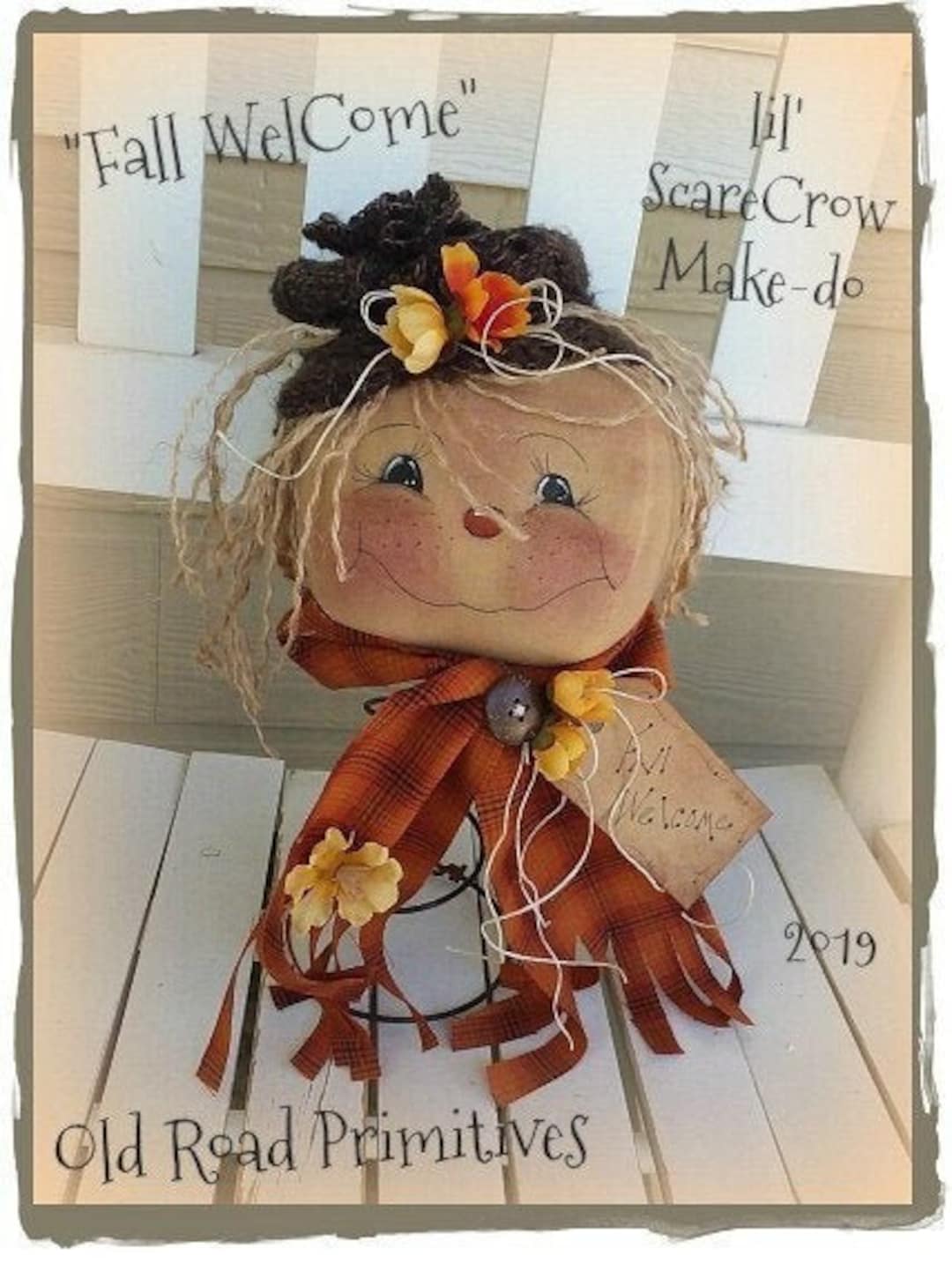 Primitive Scarecrow Fall Pattern Welcome Lil' Fall Scarecrow Make-do ...
