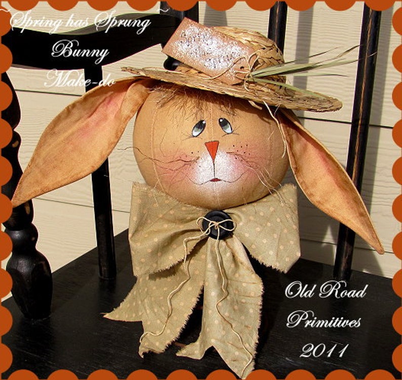 Primitive Bunny Rabbit Pattern Spring Has Sprung Bunny Make-do - Etsy