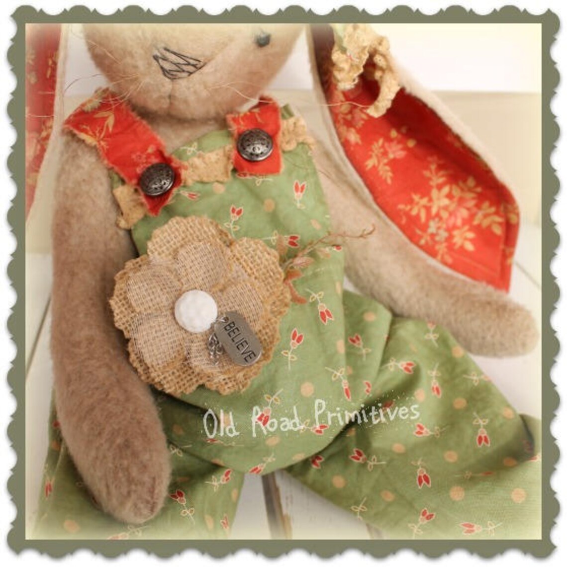 Primitive Bunny Rabbit Pattern Brianna & Lulu Vintage Style - Etsy