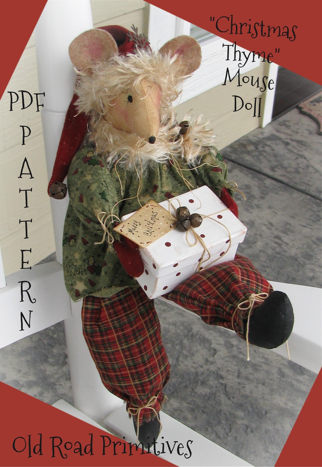 Primitive Christmas Mouse Pattern Christmas Thyme Mouse Doll Instant ...