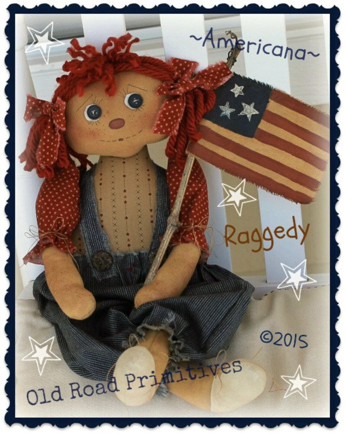 Primitive Raggedy Pattern Americana Raggedy PDF Ragdoll | Etsy