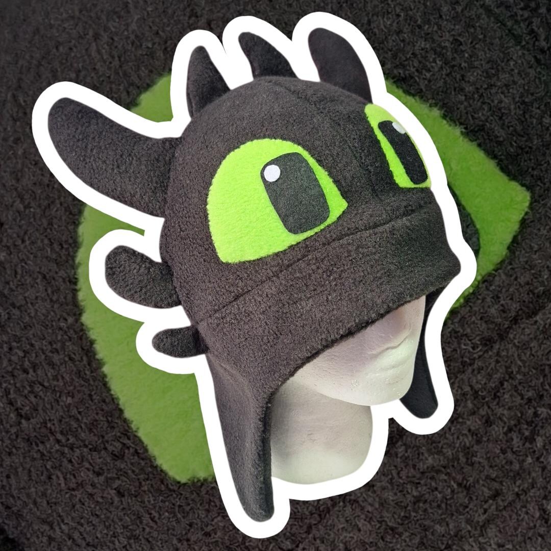 Toothless Dragon Inspired Fleece Hat (MADE TO ORDER) - Etsy