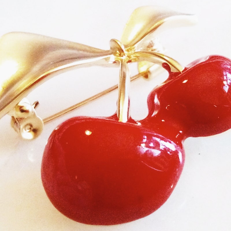 Cherry Brooch - Etsy