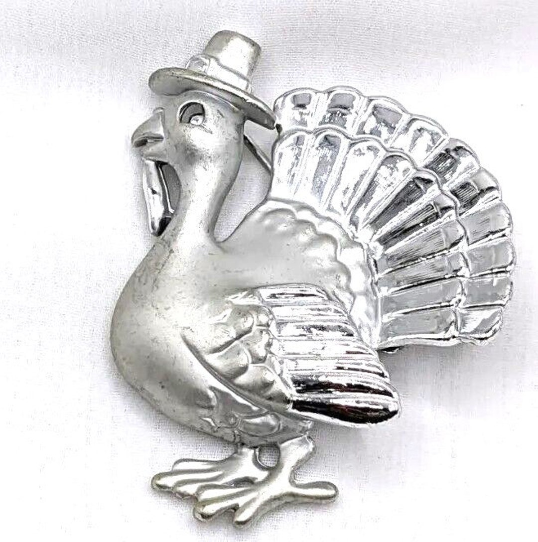 ADORABLE TURKEY BROOCH in Full Glory Cute Holiday Animal Pin Accessory ...