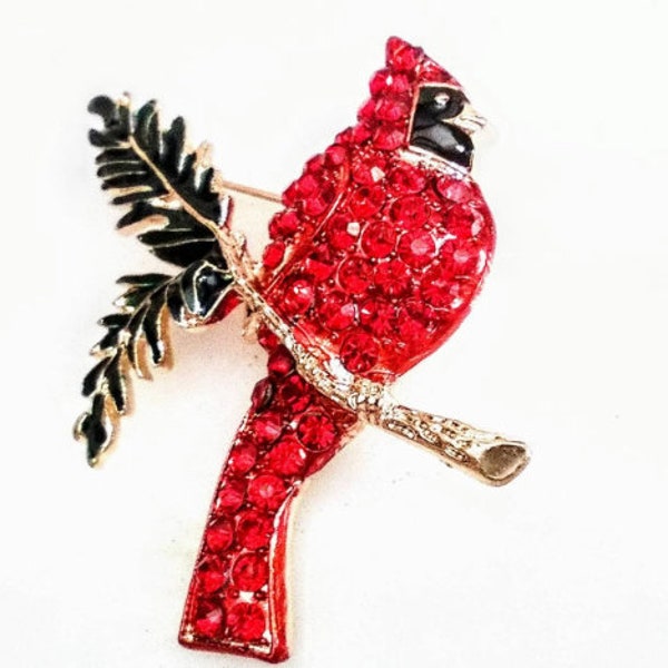 Cardinal Brooch - Etsy