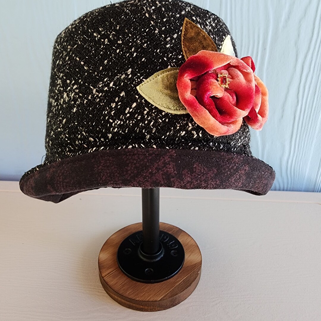 Velvet Rose Cloche Hat 1920's Flapper Look - Etsy