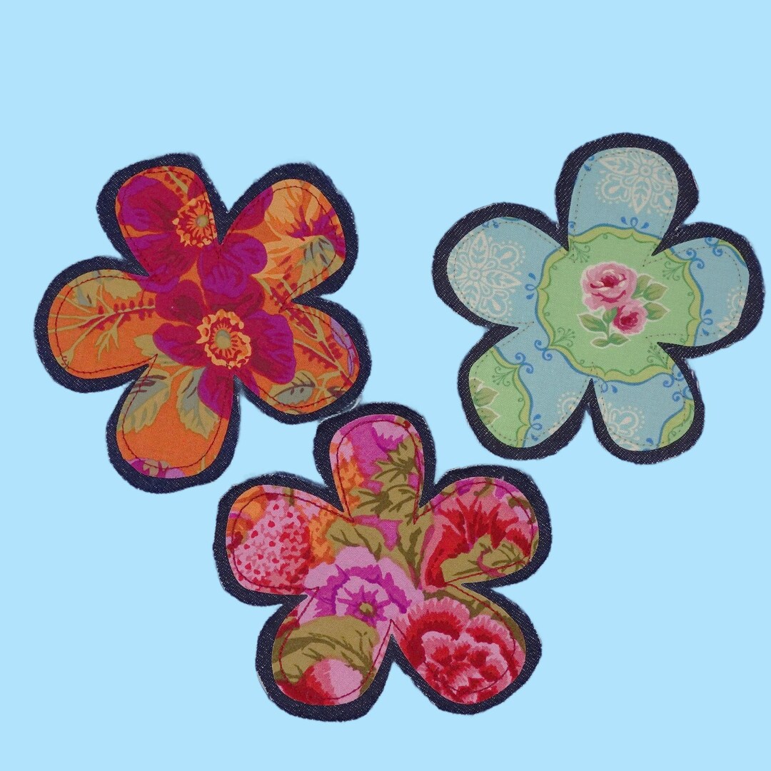 Boho Patches, Applique Patches, Handmade Sew-on Patches, Flower Patches ...