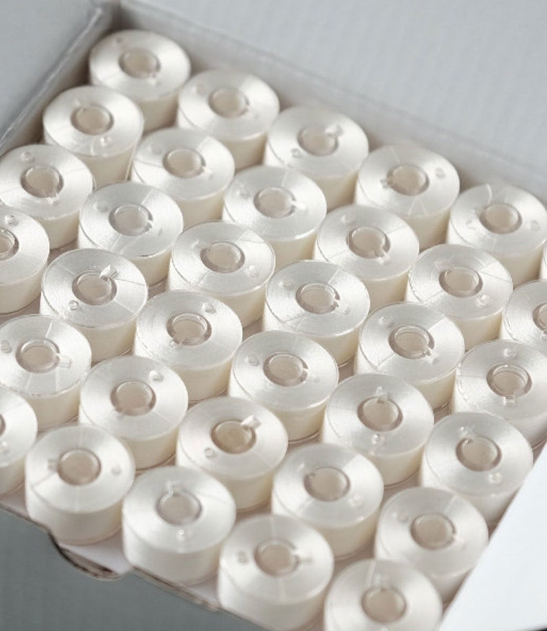Size A Pre-wound Plastic Bobbins White Embroidery Thread - Etsy UK