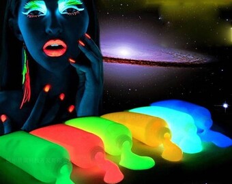 5 X 0.25 Oz Invisible UV Body Face Paint 5 Color Set orange, Yellow ...