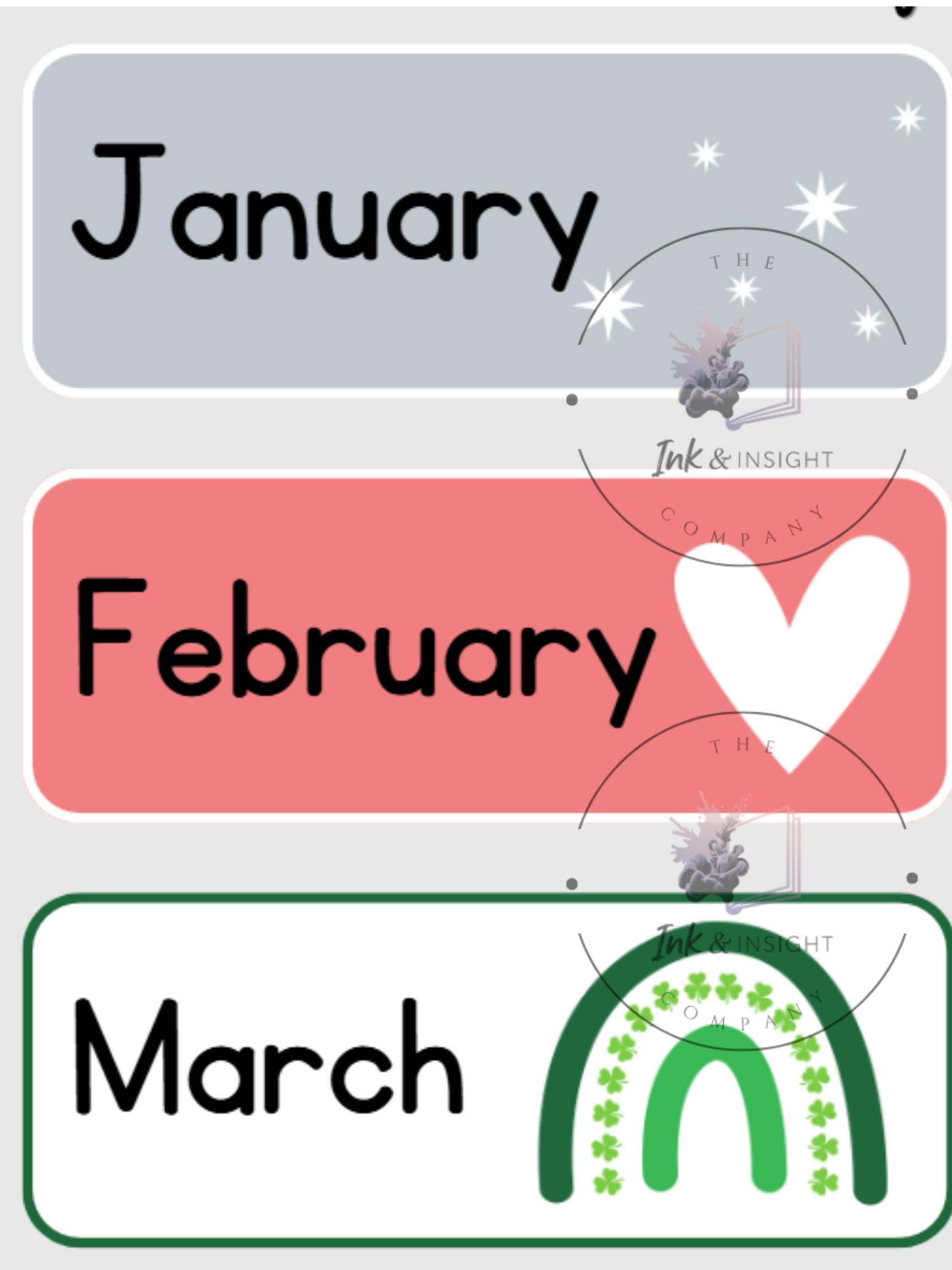 Months of the Year Sign - Etsy
