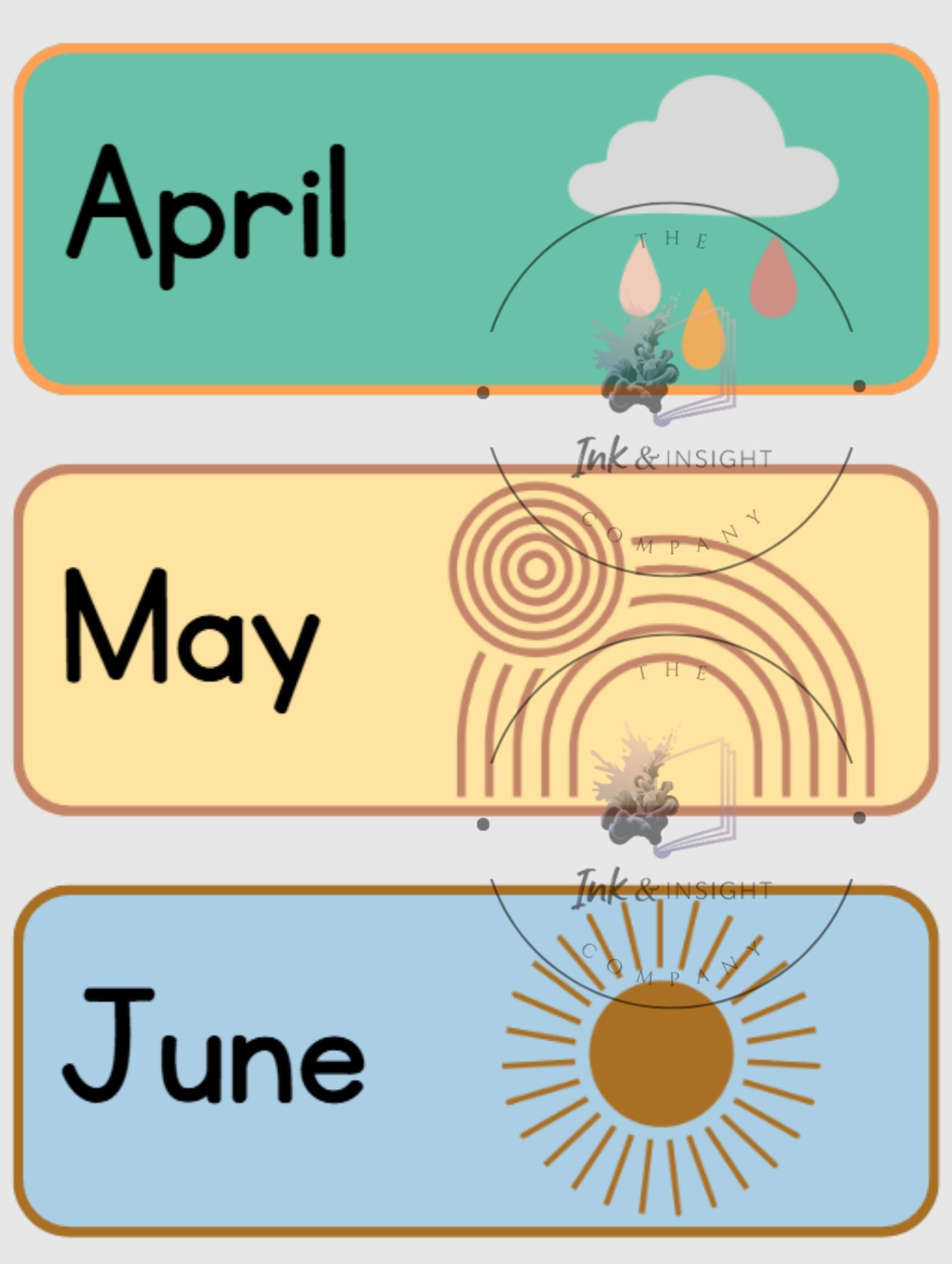 Months of the Year Sign - Etsy