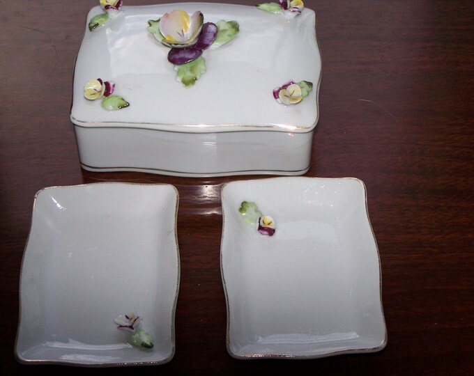 Ceramic Trinket Box Vintage Ceramic Cigarette Set Trinket - Etsy