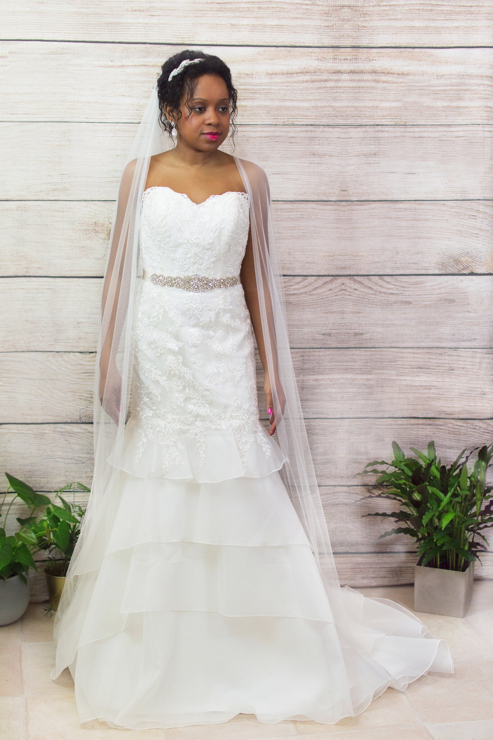 Barely There Veil, Chapel Length Veil Plain, Long Plain Veil, Bride ...