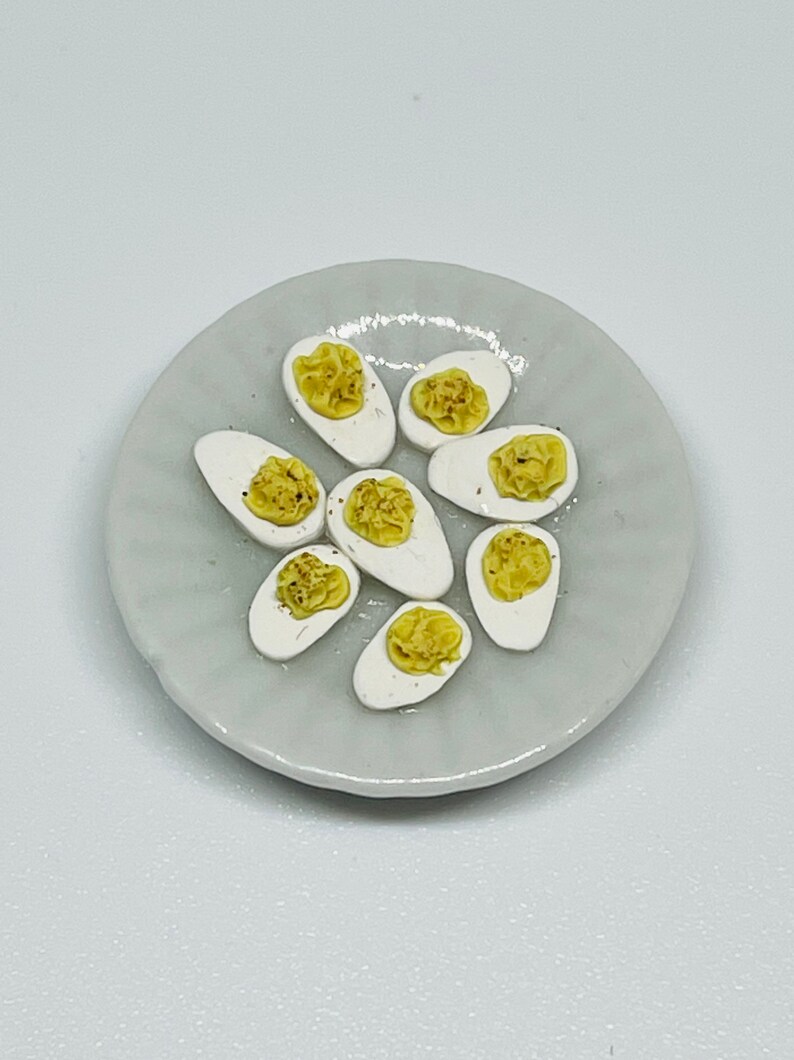 Miniature Deviled Eggs Polymer Clay Round Plate - Etsy