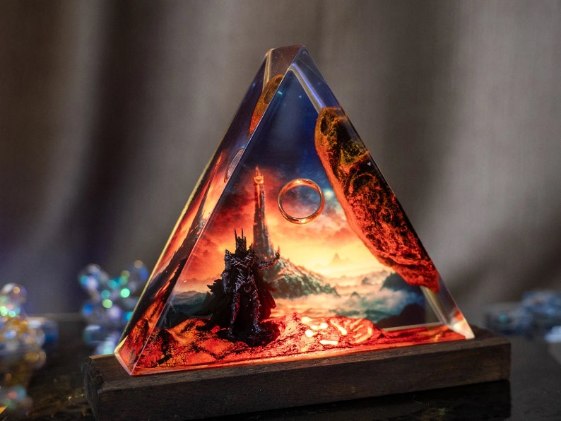 Lord of the Ring Sauron Dark Lord Castle Epoxy Resin Lamp, Night Light ...