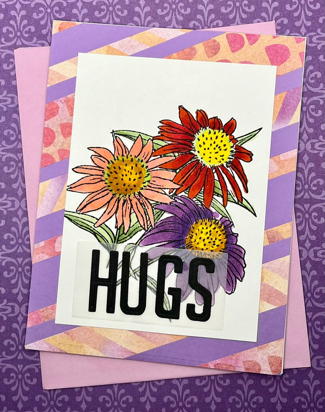 Colorful Flower Bunch Card - Etsy