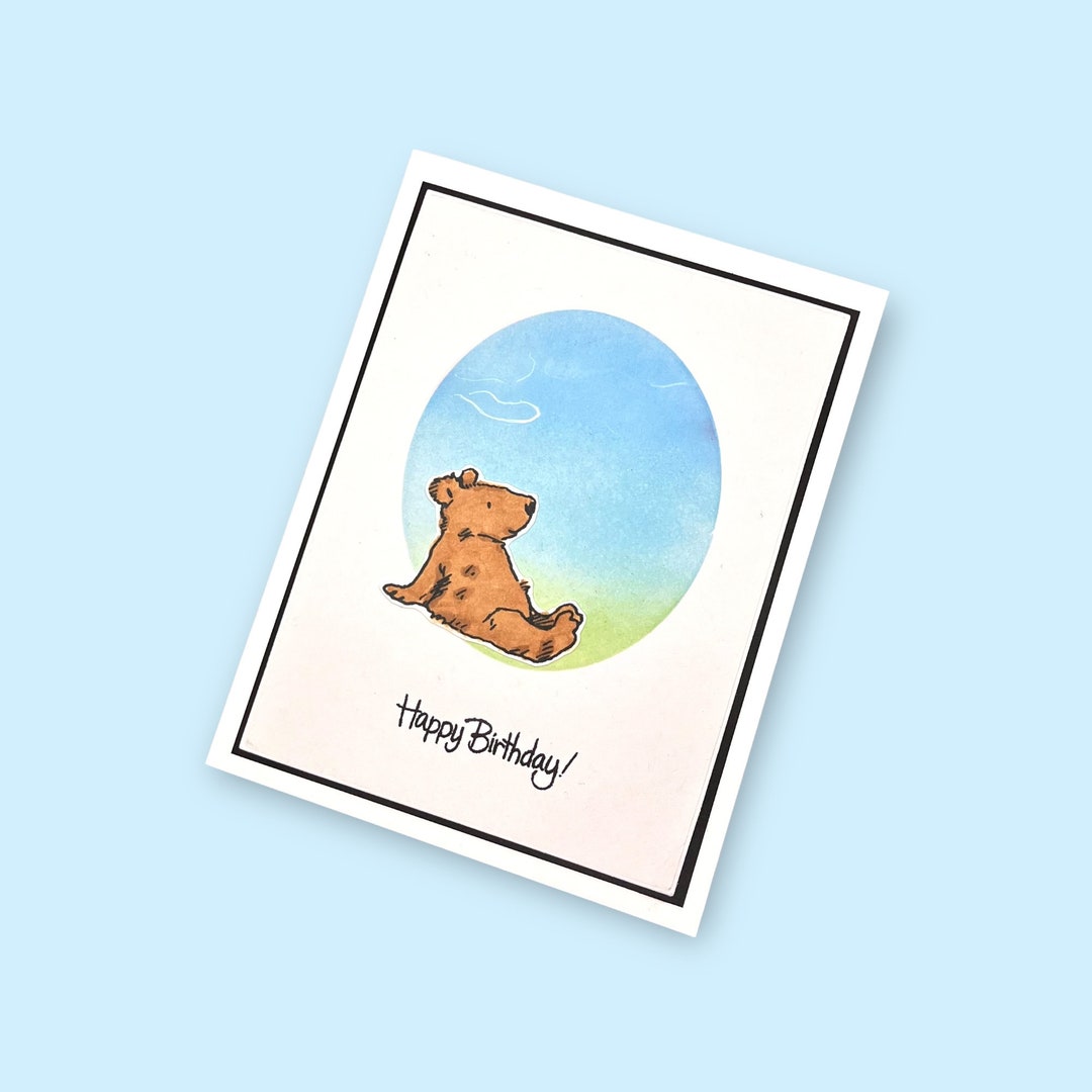 Happy Birthday Bear Card - Etsy