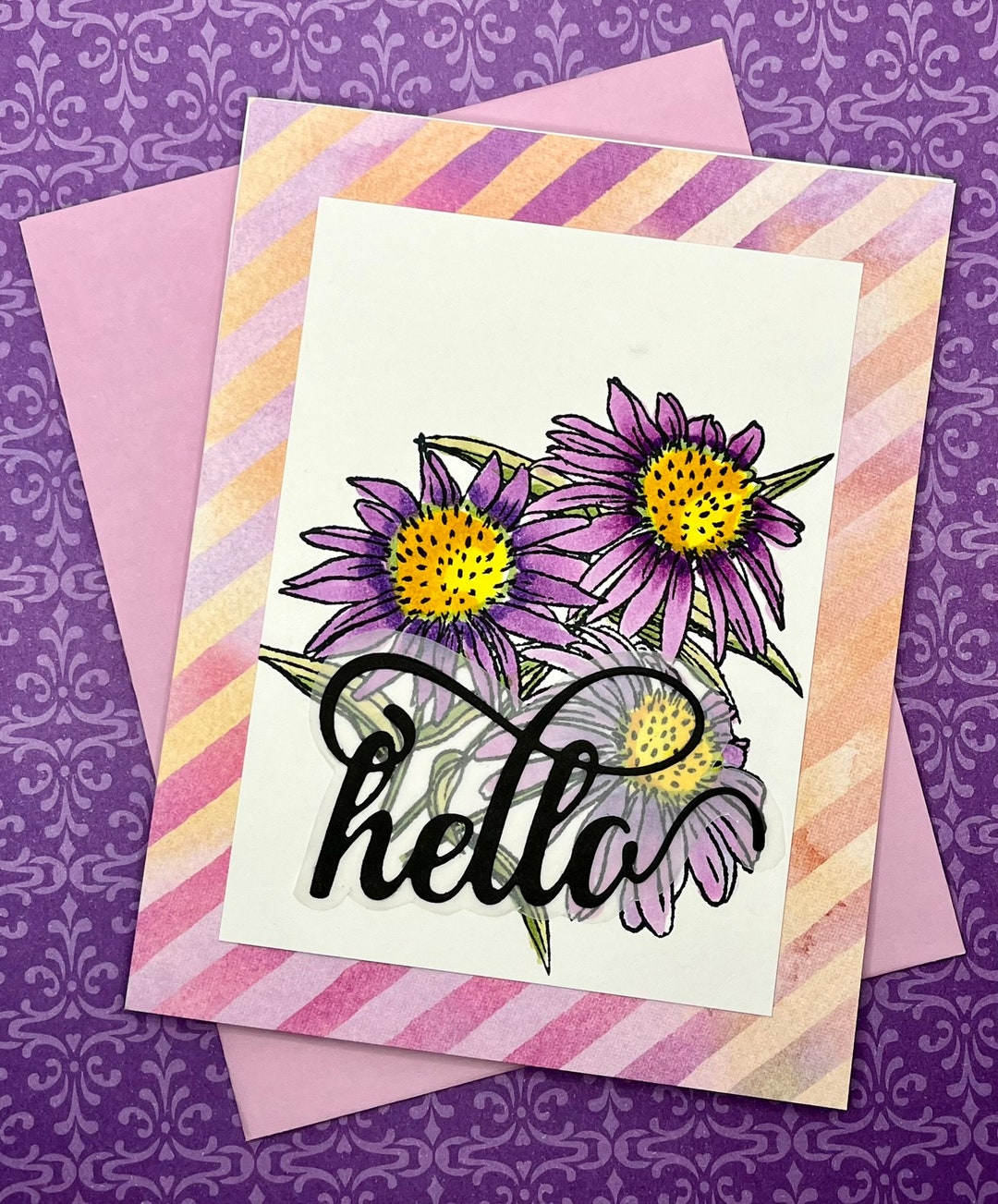 Colorful Flower Bunch Card - Etsy