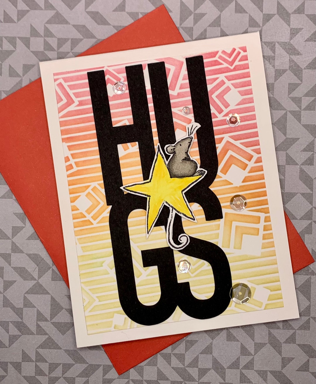 Mouse Hugs and Big Hugs Greeting Card - Etsy