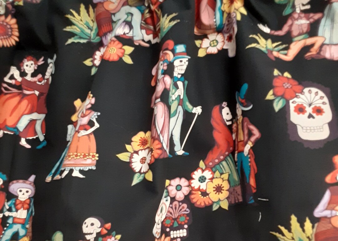 Dancing Skeleton Alexander Henry Half Yard - Etsy