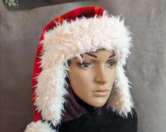 Classic Red Santa Hat With White Fox Fur Trim – Perfect Holiday ...